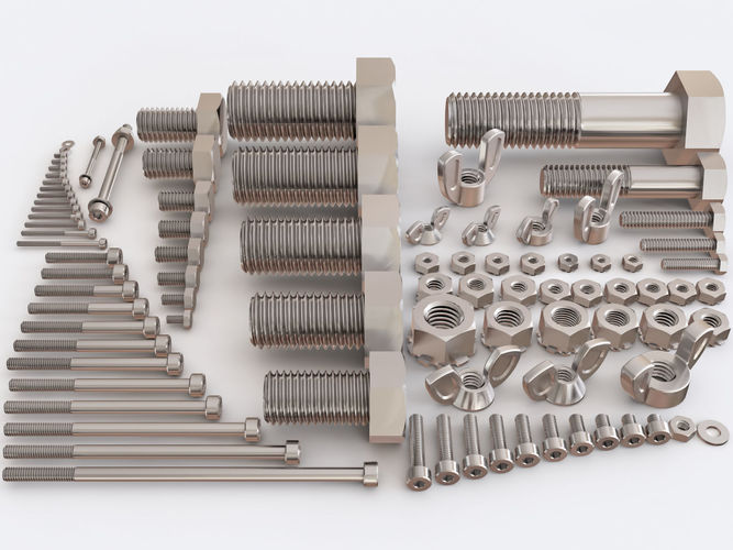 Nuts Blots and Screws vol 02 3D model | CGTrader