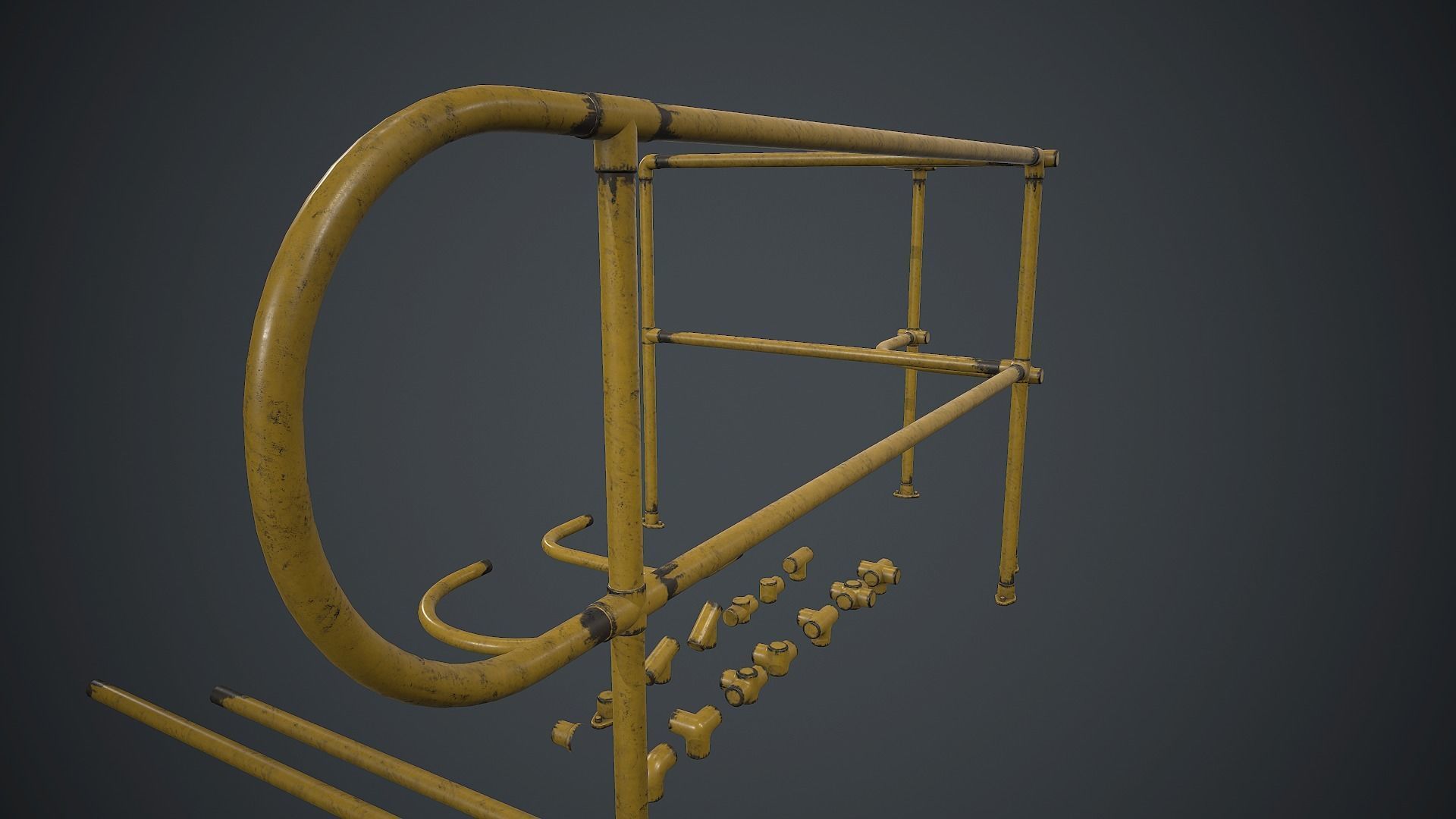 3D model Modular Handrails PBR Game Ready VR / AR / low-poly | CGTrader