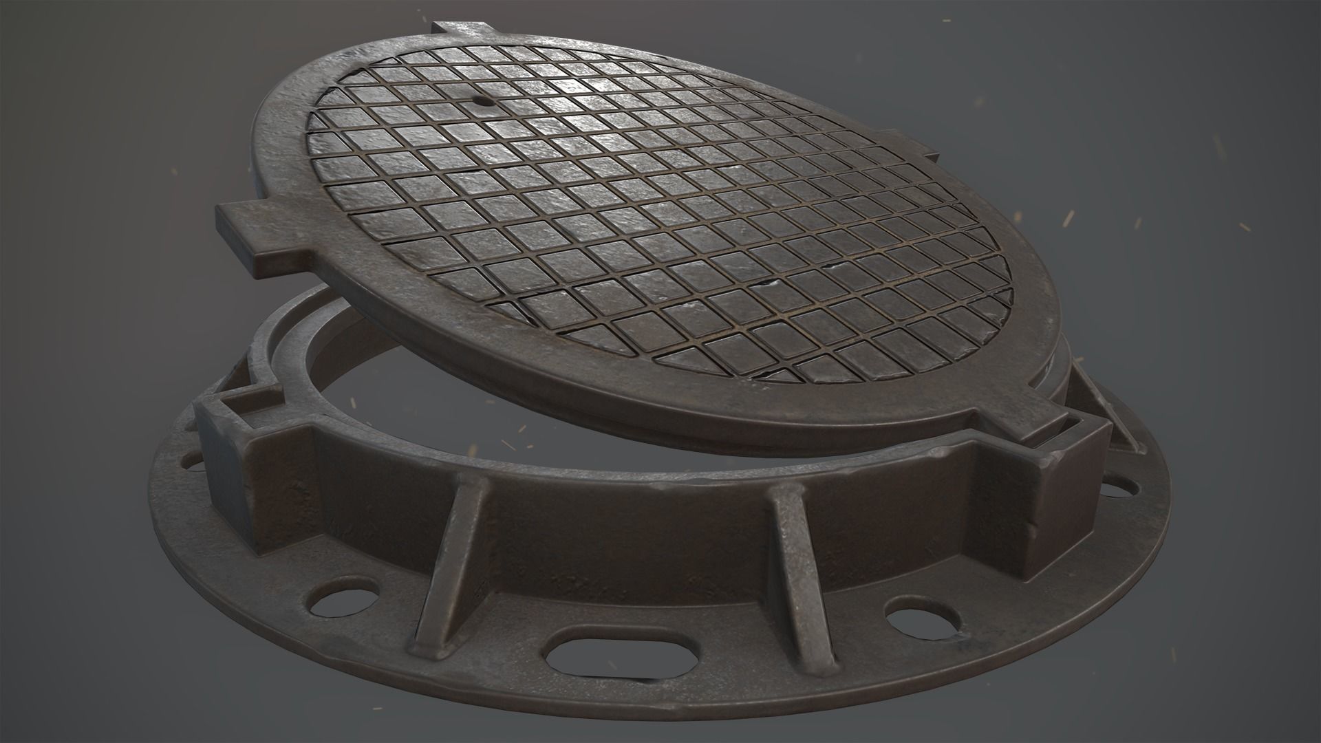 3D model Sewer Hatch Pack 1 LODs Three Texture Options VR / AR / low ...