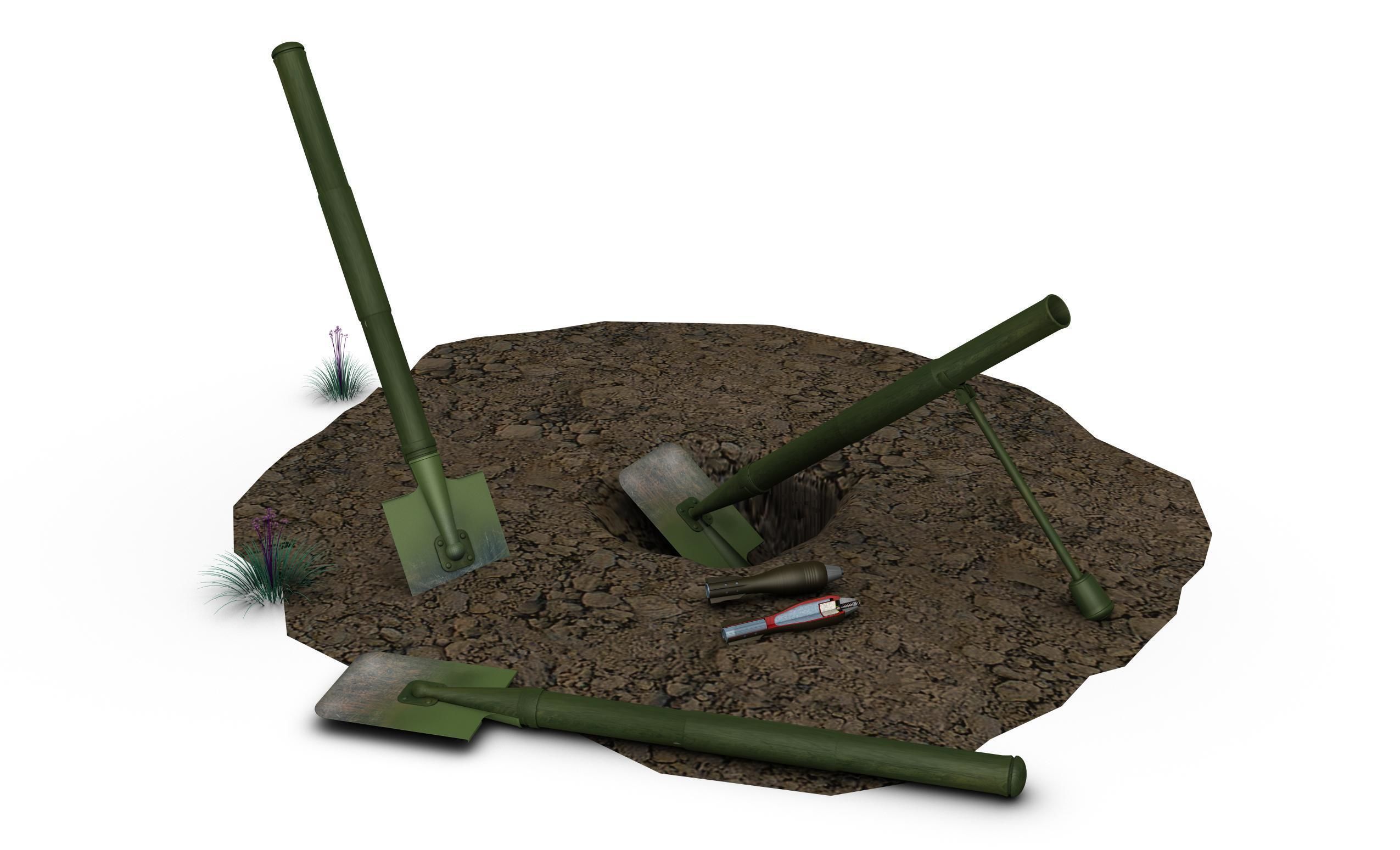 Russian Mortar Shovel 1939 3D model | CGTrader