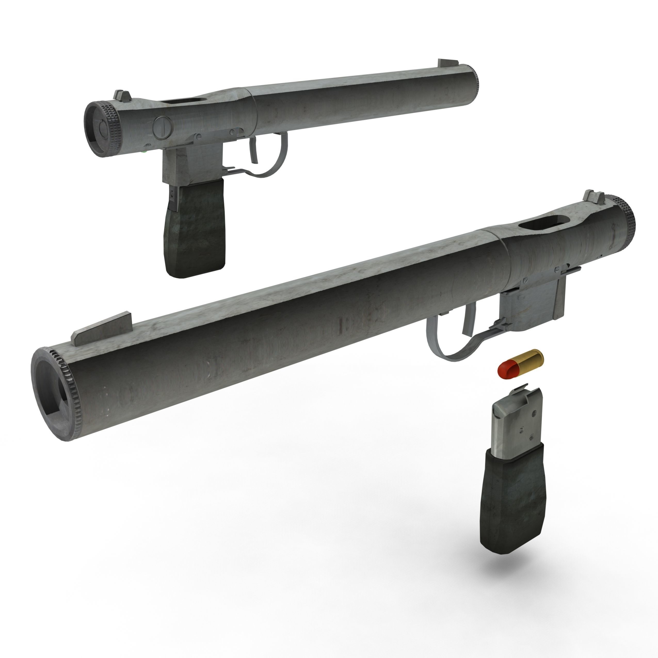 WelRod superb suppressor single shot pistol for SOE 3D model | CGTrader
