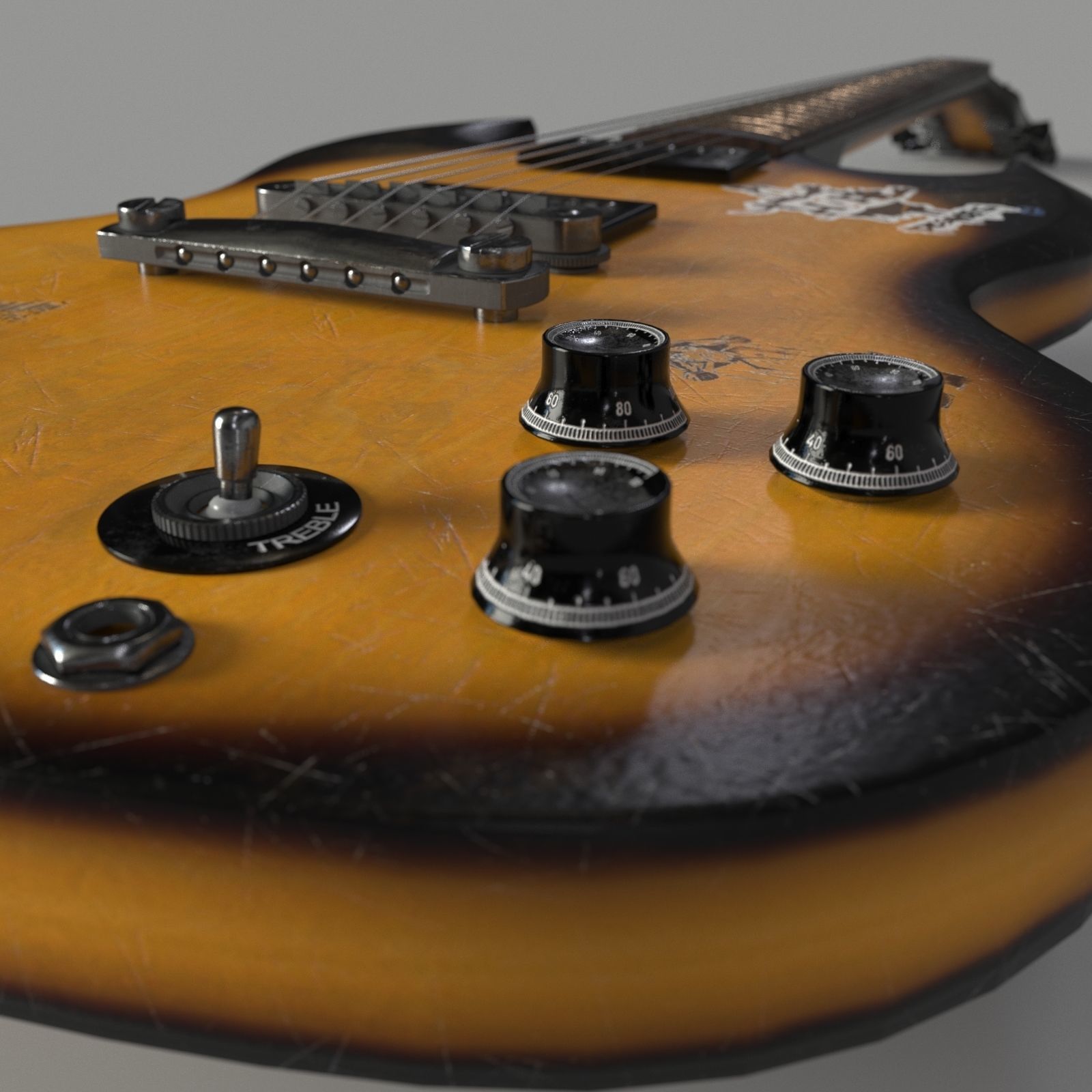 Fake Gibson Guitar 3D model | CGTrader