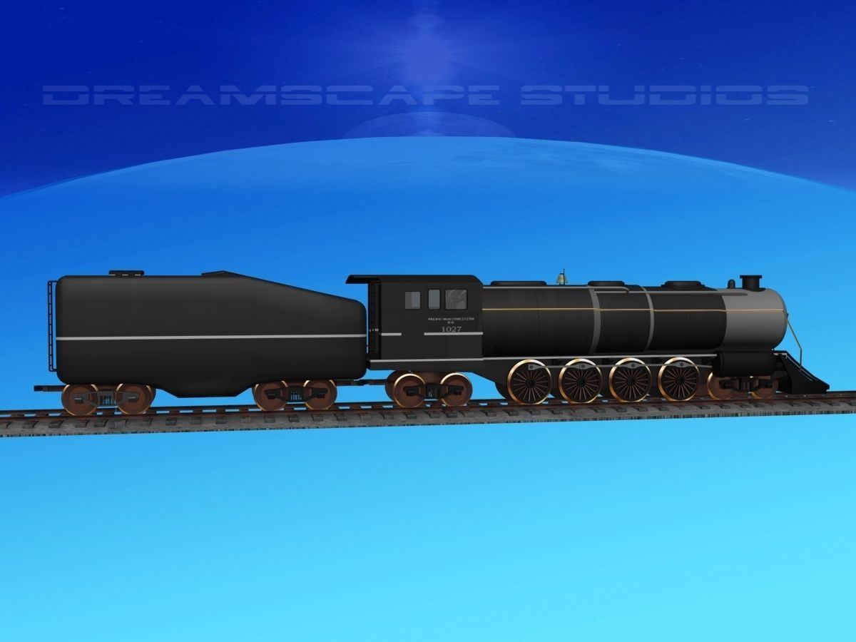 RR 2-8-4 Steam Locomotive 3D model rigged | CGTrader