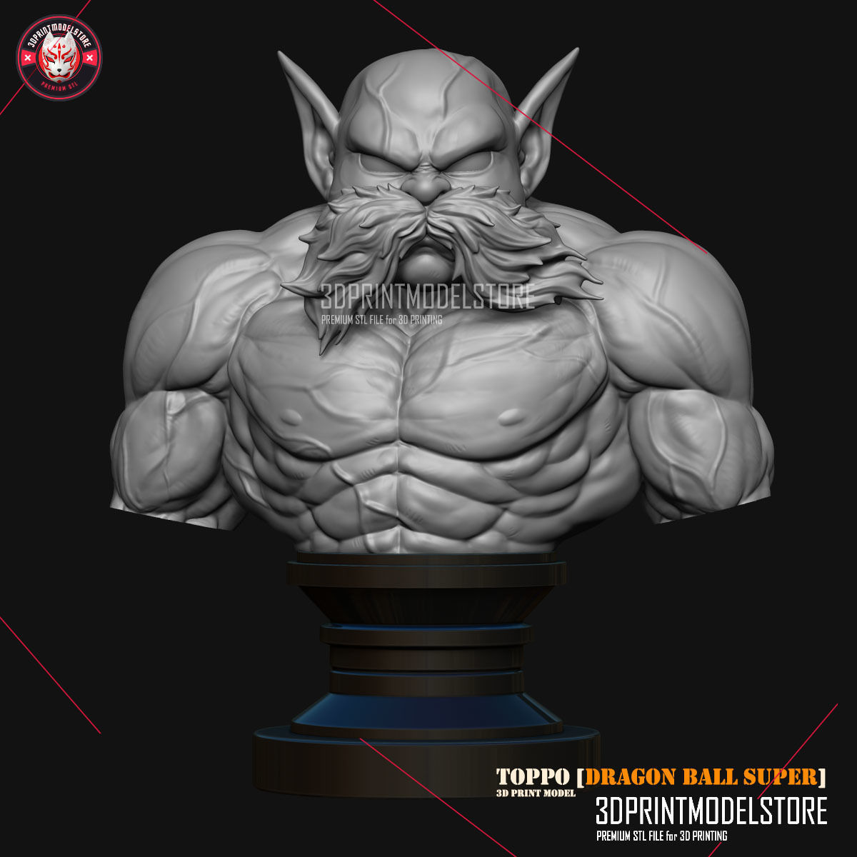 Toppo STL - Dragon Ball Super Miniature - 3D Print Model 3D model 3D ...