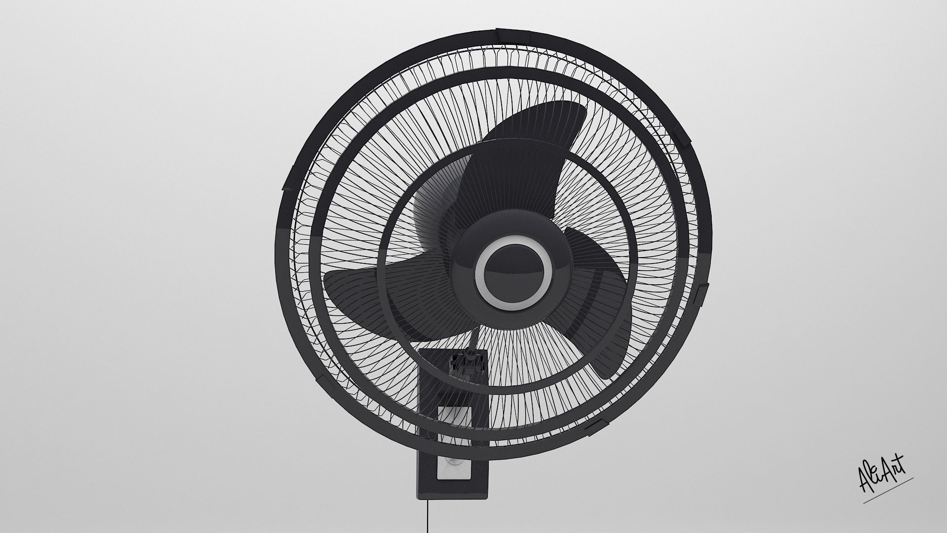 Pedestal Wall Fan free 3D model | CGTrader