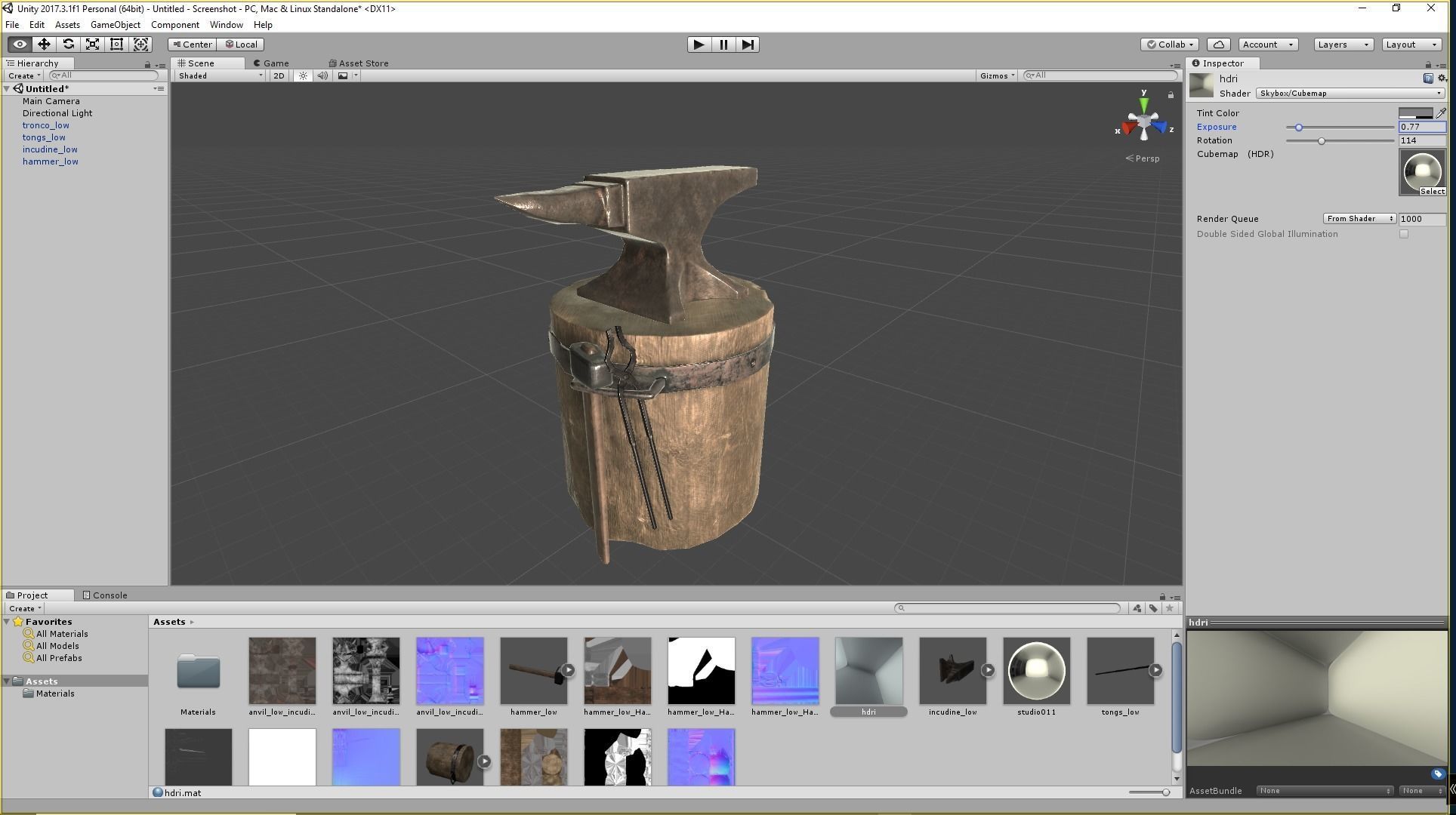 3D model The blacksmith s set VR / AR / low-poly | CGTrader