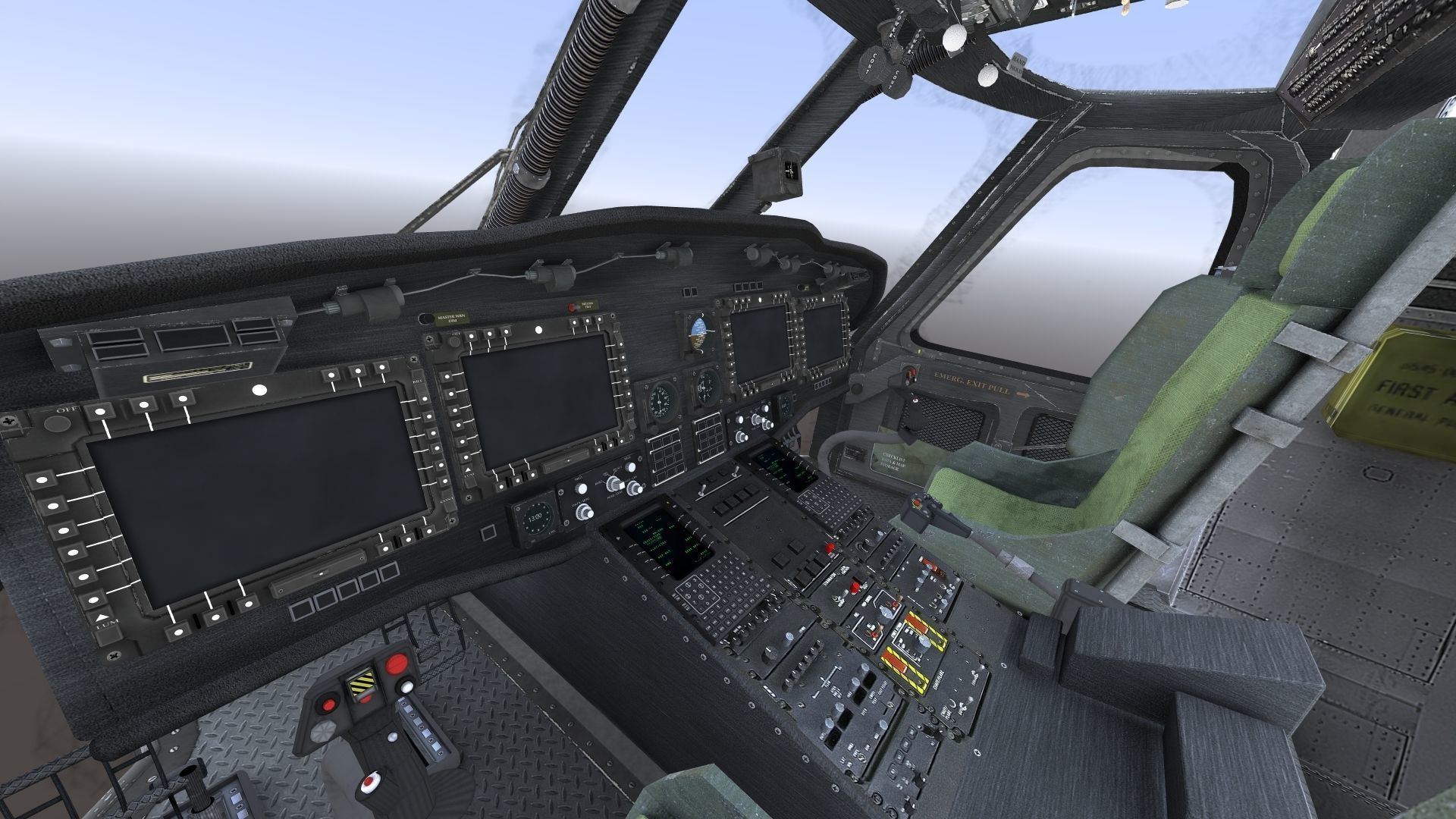 3D model UH-60 Blackhawk Helicopter Cockpit VR / AR / low-poly | CGTrader