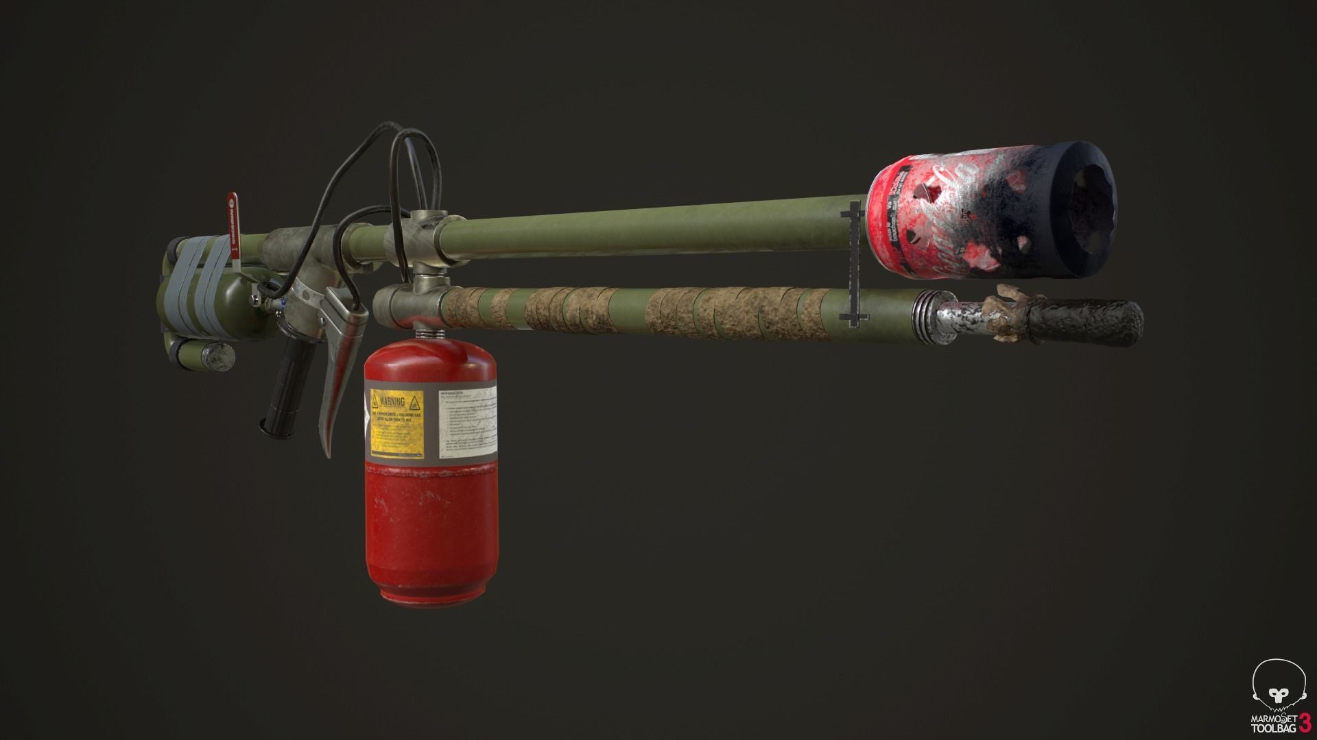 3D model Flamethrower fire extinguisher VR / AR / low-poly | CGTrader
