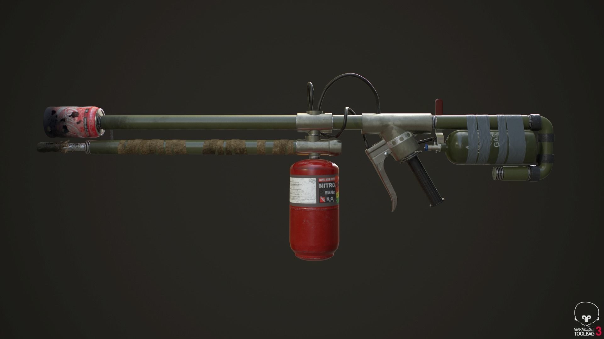 3D model Flamethrower fire extinguisher VR / AR / low-poly | CGTrader