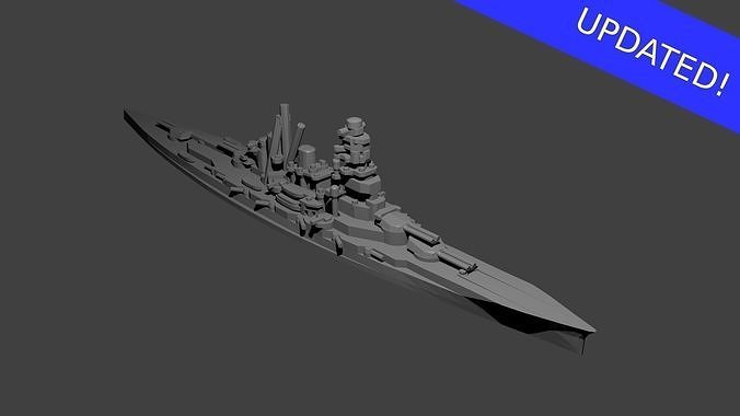 Japanese Kongo Class Battlecruiser 3D model 3D printable | CGTrader