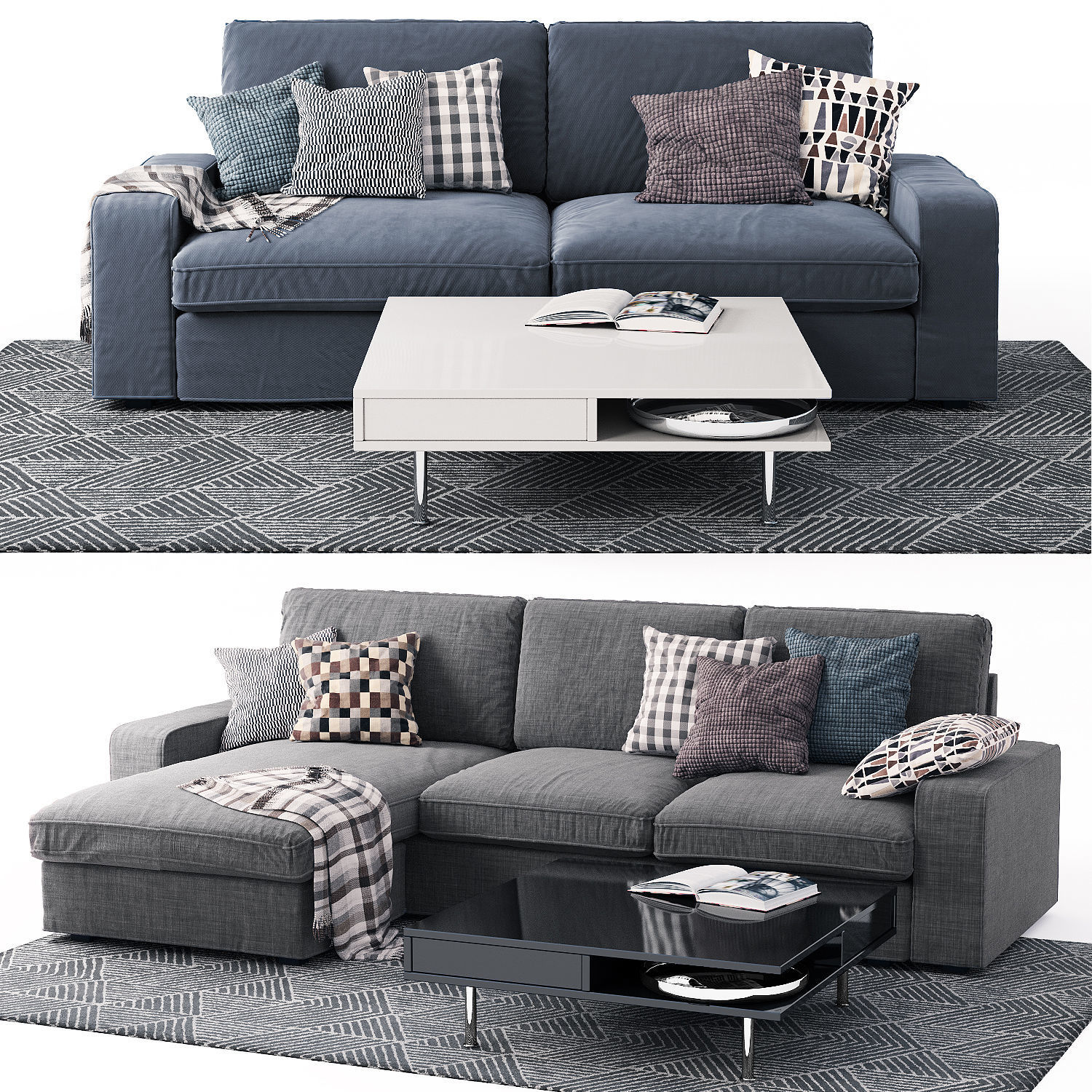 Kivikset of two sofas ikea 3D model | CGTrader