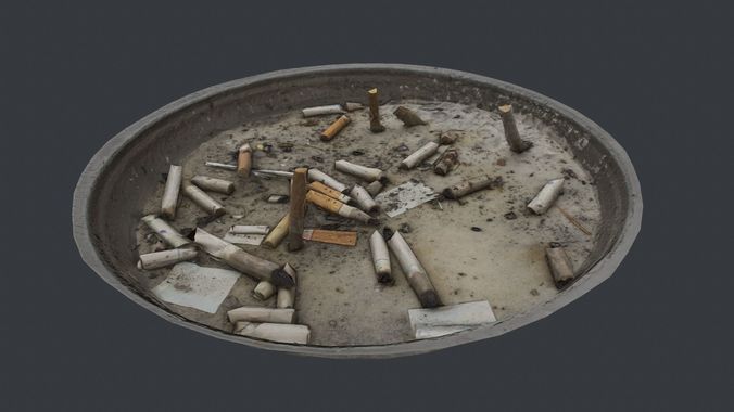 3D model Cigarette Ash Tray Container - 3D Scan VR / AR / low-poly ...