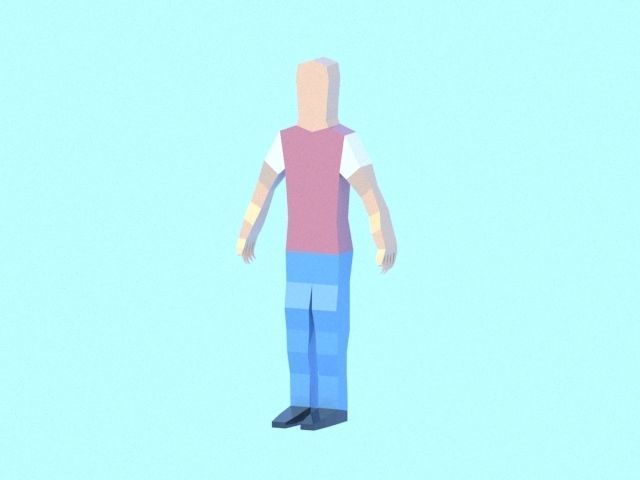 Very low poly male character free VR / AR / low-poly 3D model rigged ...