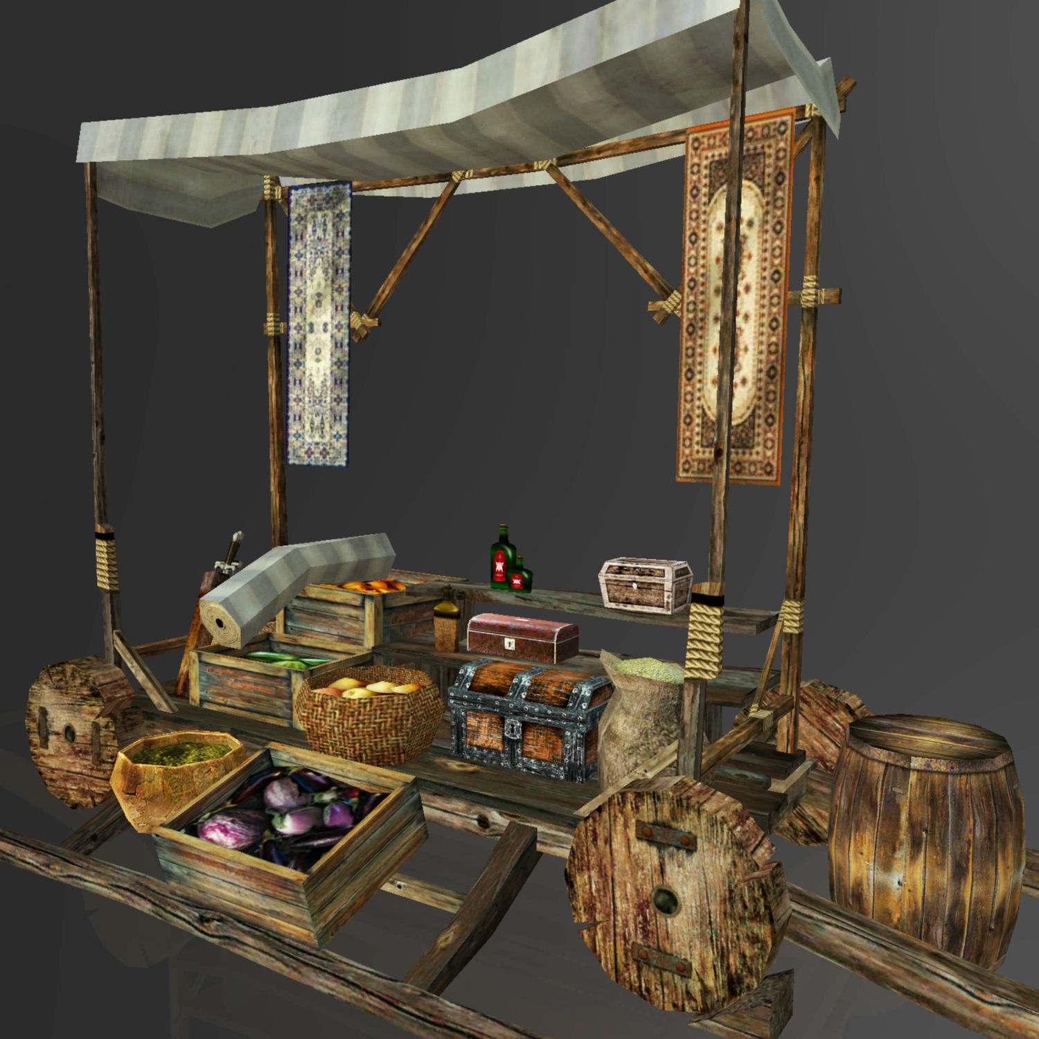 3D model Medieval Foods Vegetable Shop VR / AR / low-poly | CGTrader