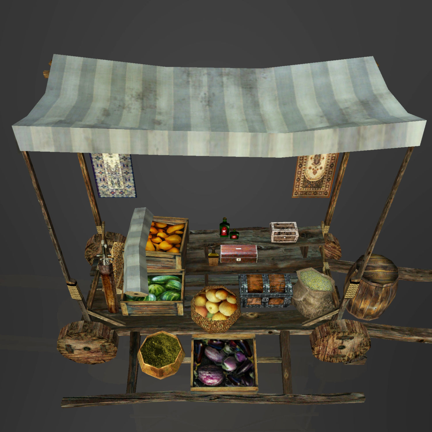3D model Medieval Foods Vegetable Shop VR / AR / low-poly | CGTrader