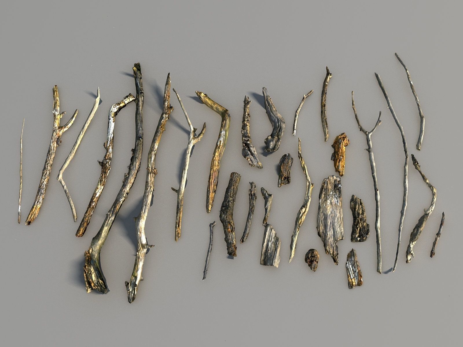 3D model Wood Branch Pack VR / AR / low-poly | CGTrader