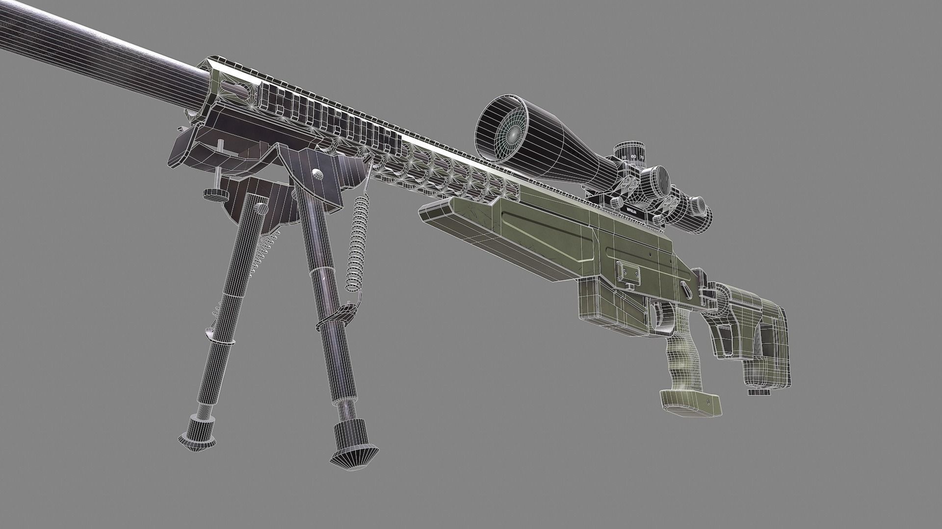 3D model VSV-338 new russian military sniper rifle 4k VR / AR / low ...