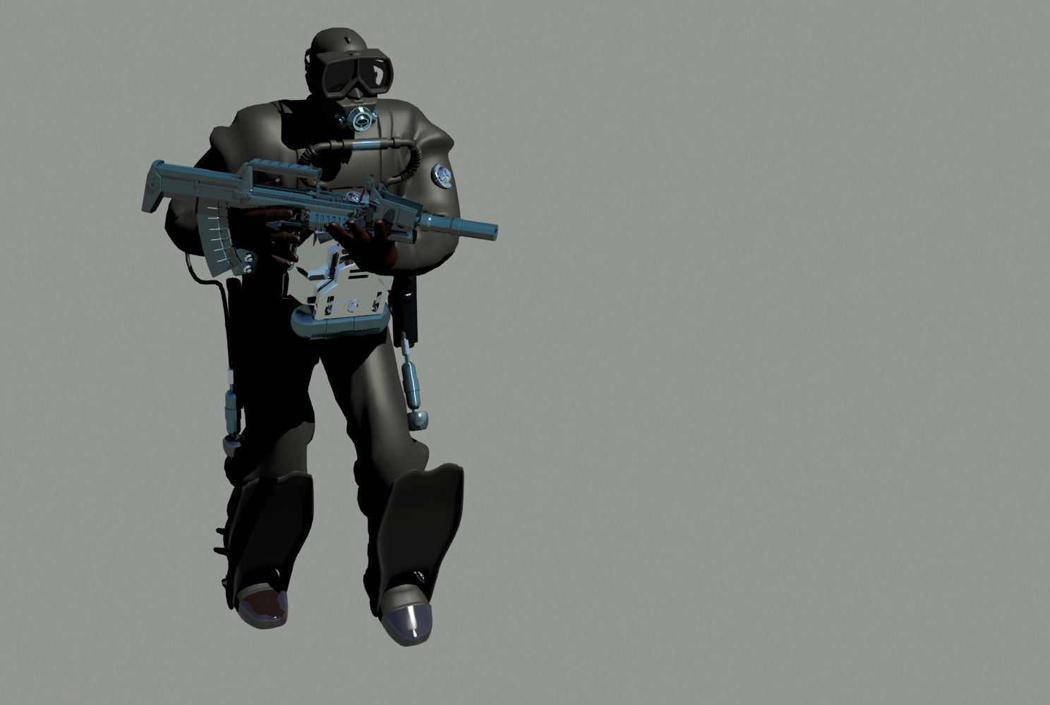 Military frogman 3D model rigged | CGTrader
