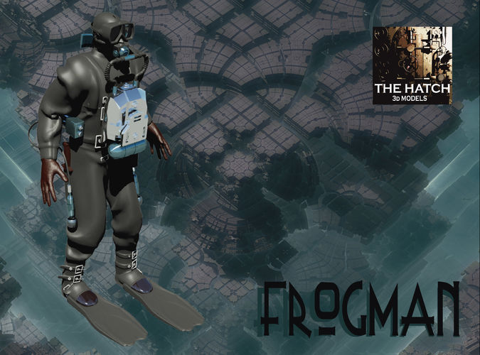 Military frogman 3D model rigged | CGTrader