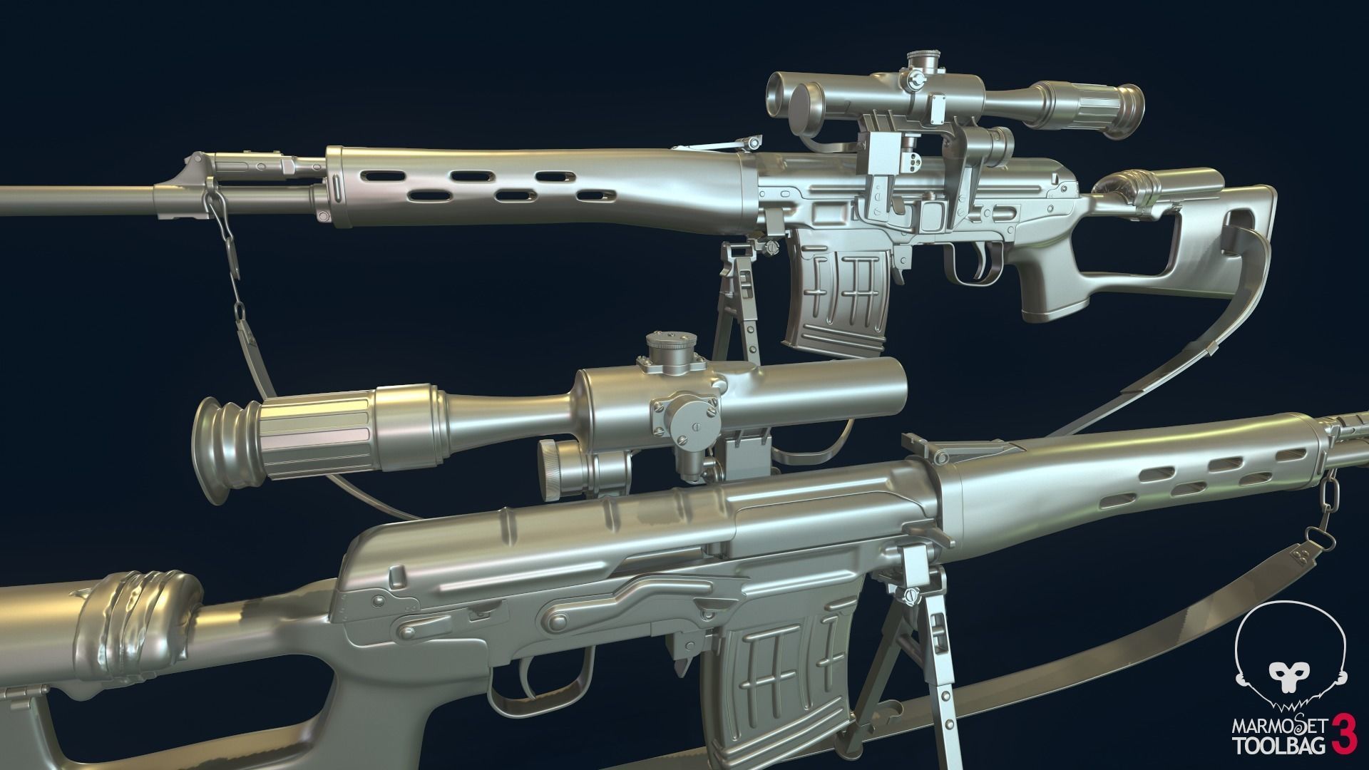 3D model SVD - Dragunov Sniper Rifle VR / AR / low-poly rigged | CGTrader