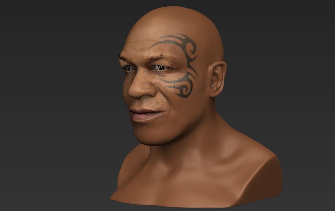 Mike Tyson bust ready for full color 3D printing 3D model 3D printable ...