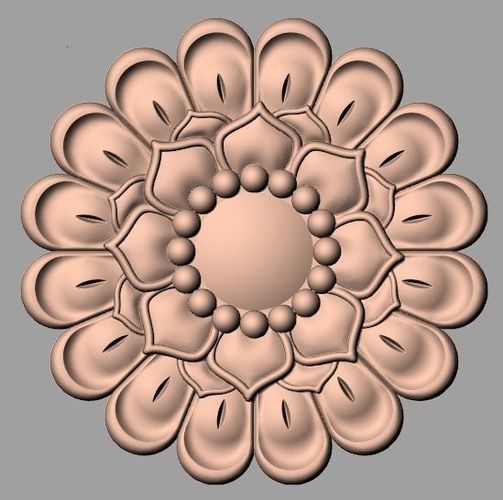 Furniture decoration round flower 3D STL model for CNC E896 3D model ...