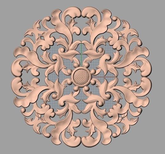 Furniture decoration round flower 3D STL model for CNC E891 3D model ...