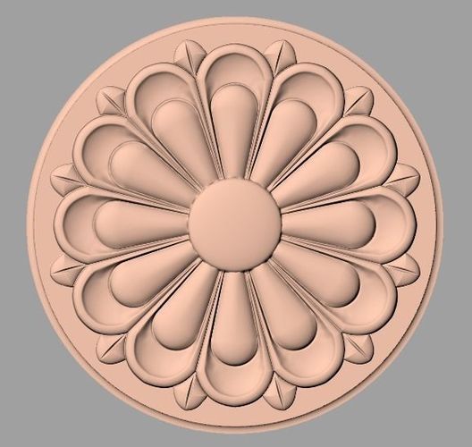 Furniture decoration round flower 3D STL model for CNC E945 3D model ...