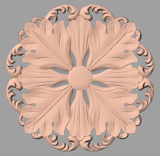 Furniture decoration round flower 3D STL model for CNC E942 3D model ...