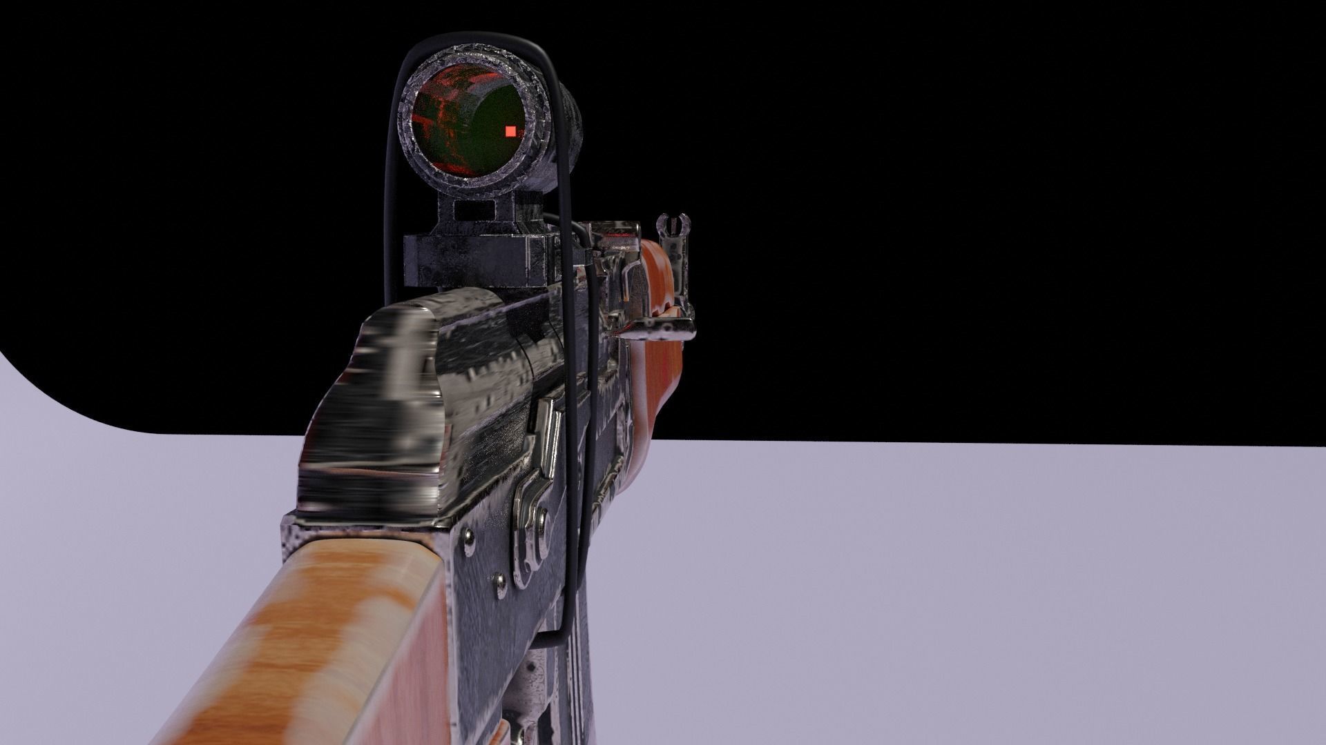 old AK47 WITH SCOPE free 3D model | CGTrader