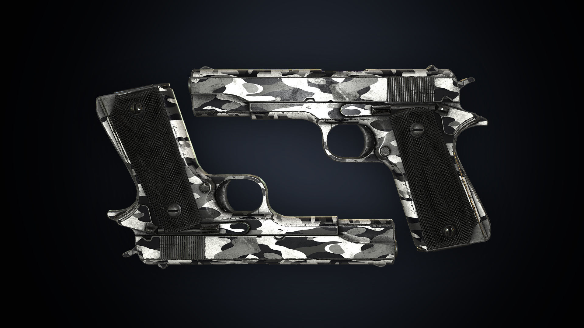 3D model PBR Colt M1911 with Bonus Camo Textures for FPS VR / AR / low ...