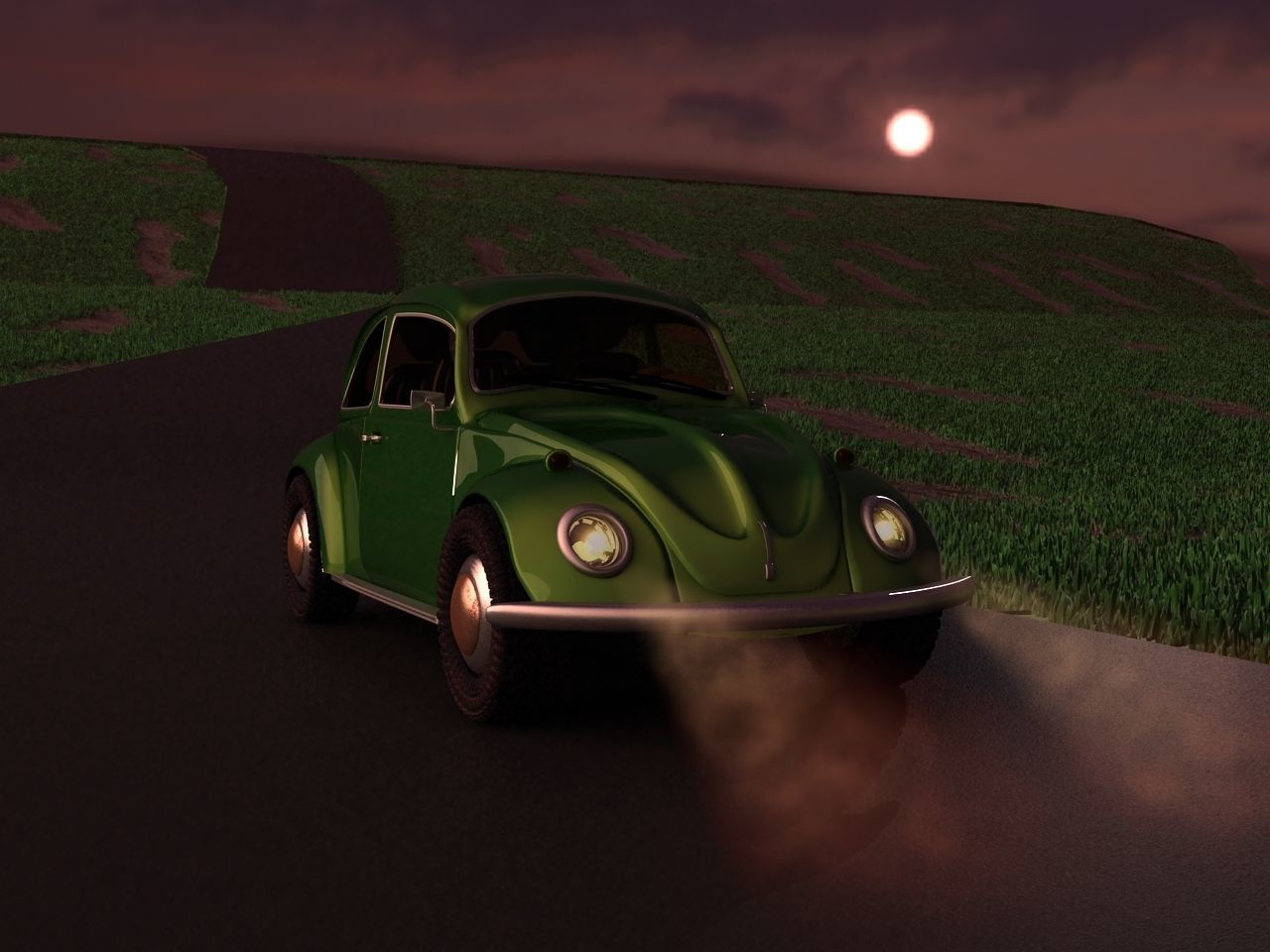 Old Beatles Car reimagined 3D model | CGTrader