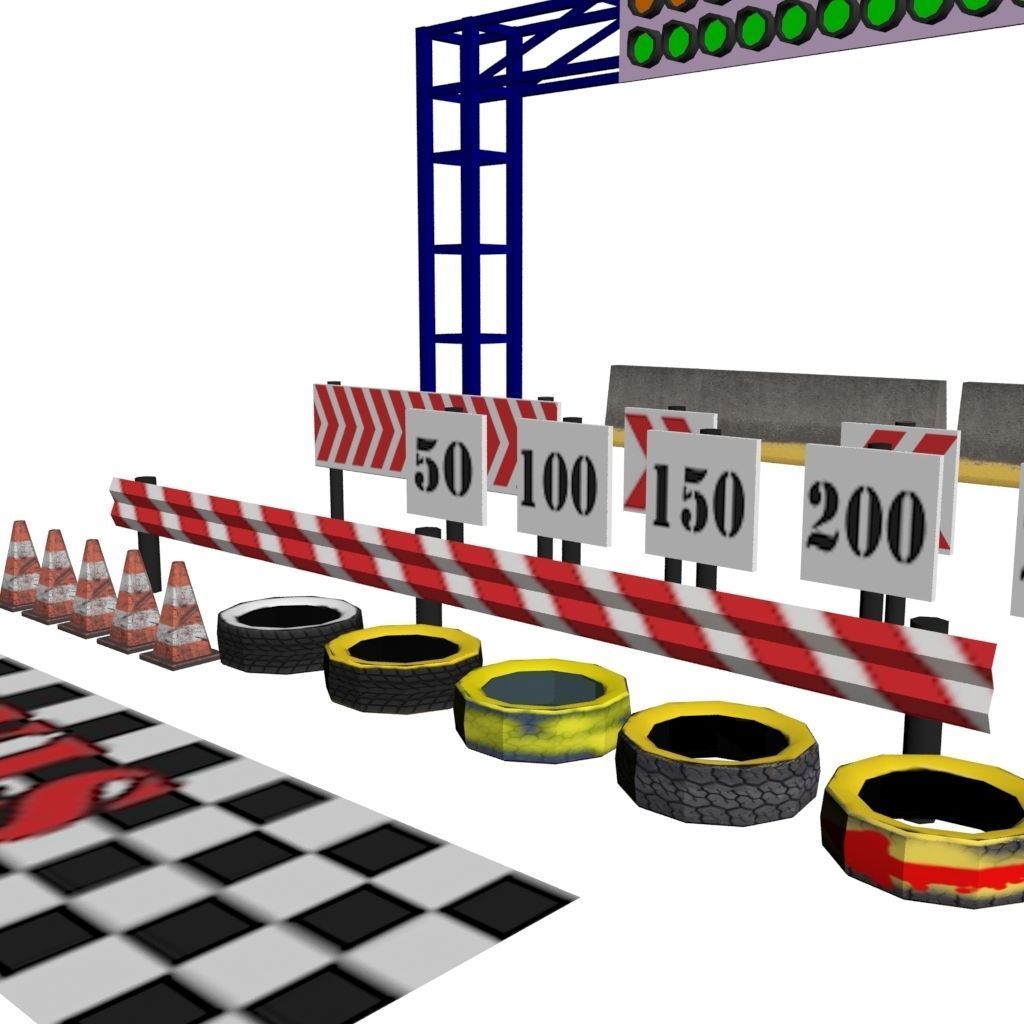 3D model Race Track Asset Pack LOW POLY VR / AR / low-poly | CGTrader