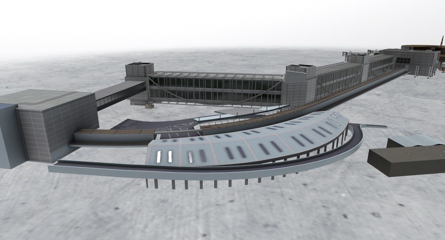 3D model EGKK South Terminal Gallery VR / AR / low-poly | CGTrader