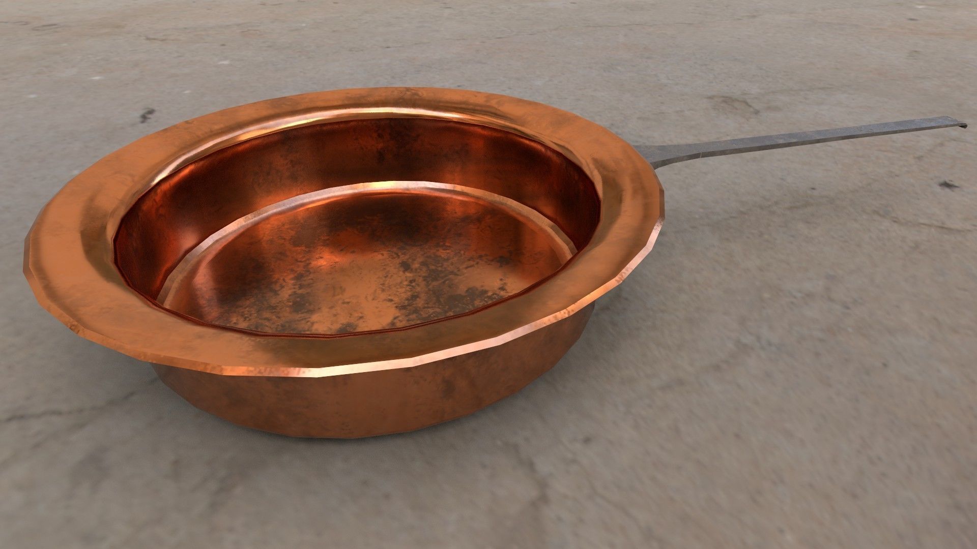3D model Medieval Copper Cooking Pan 3 VR / AR / low-poly | CGTrader
