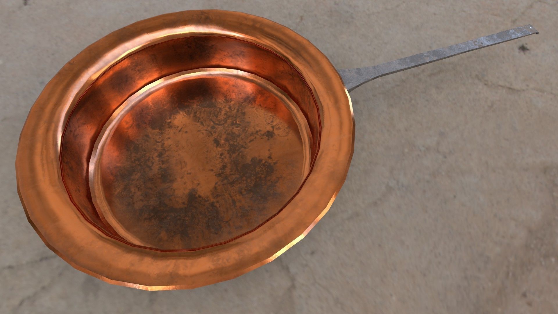 3D model Medieval Copper Cooking Pan 3 VR / AR / low-poly | CGTrader