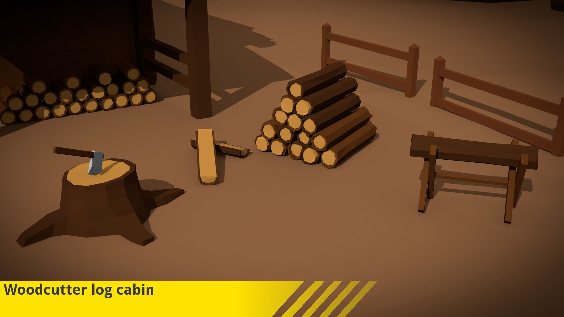 3D model Woodcutter log cabin VR / AR / low-poly | CGTrader