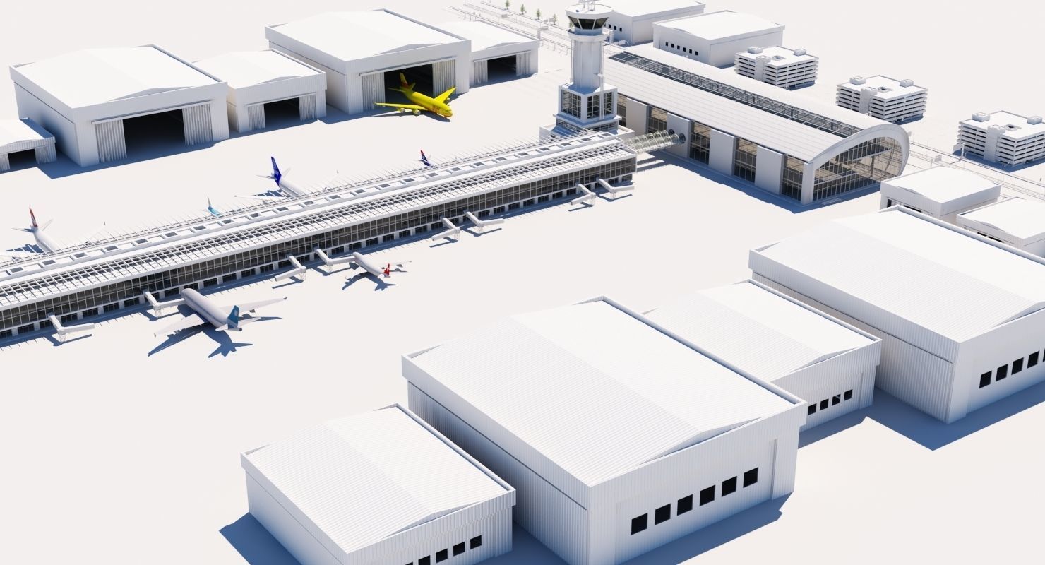 Airport Buildings Layout 3D model | CGTrader