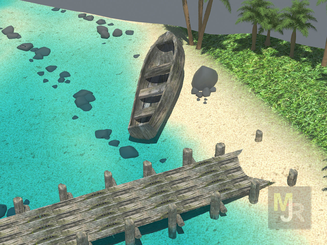 Cube Beach 3D model | CGTrader