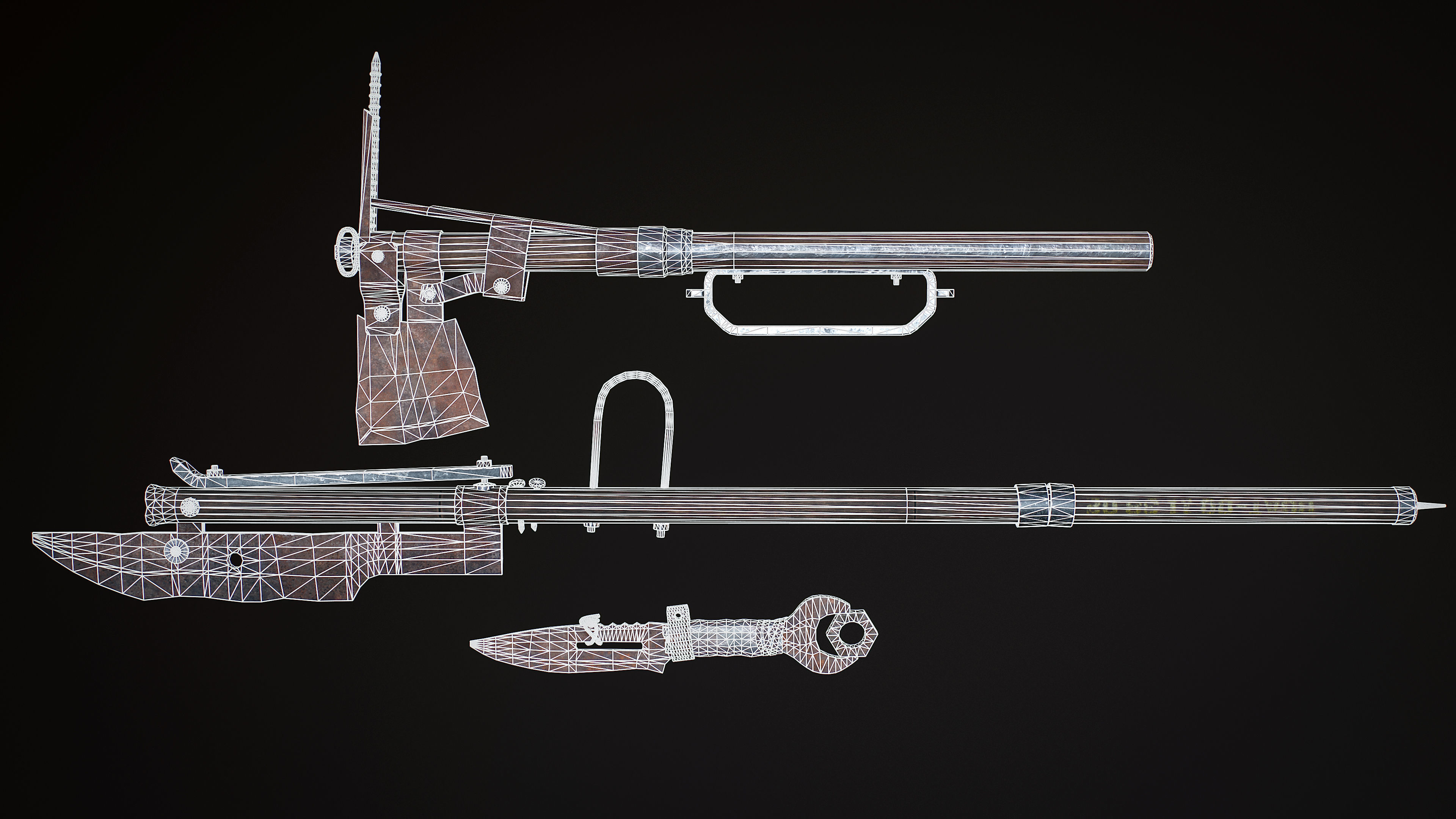 3D model Rusted weapon pack VR / AR / low-poly | CGTrader