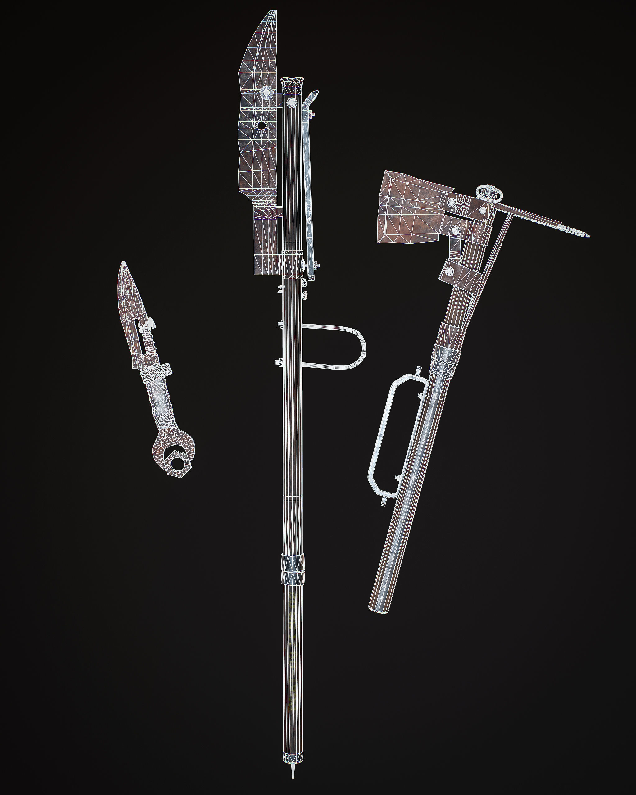 3D model Rusted weapon pack VR / AR / low-poly | CGTrader