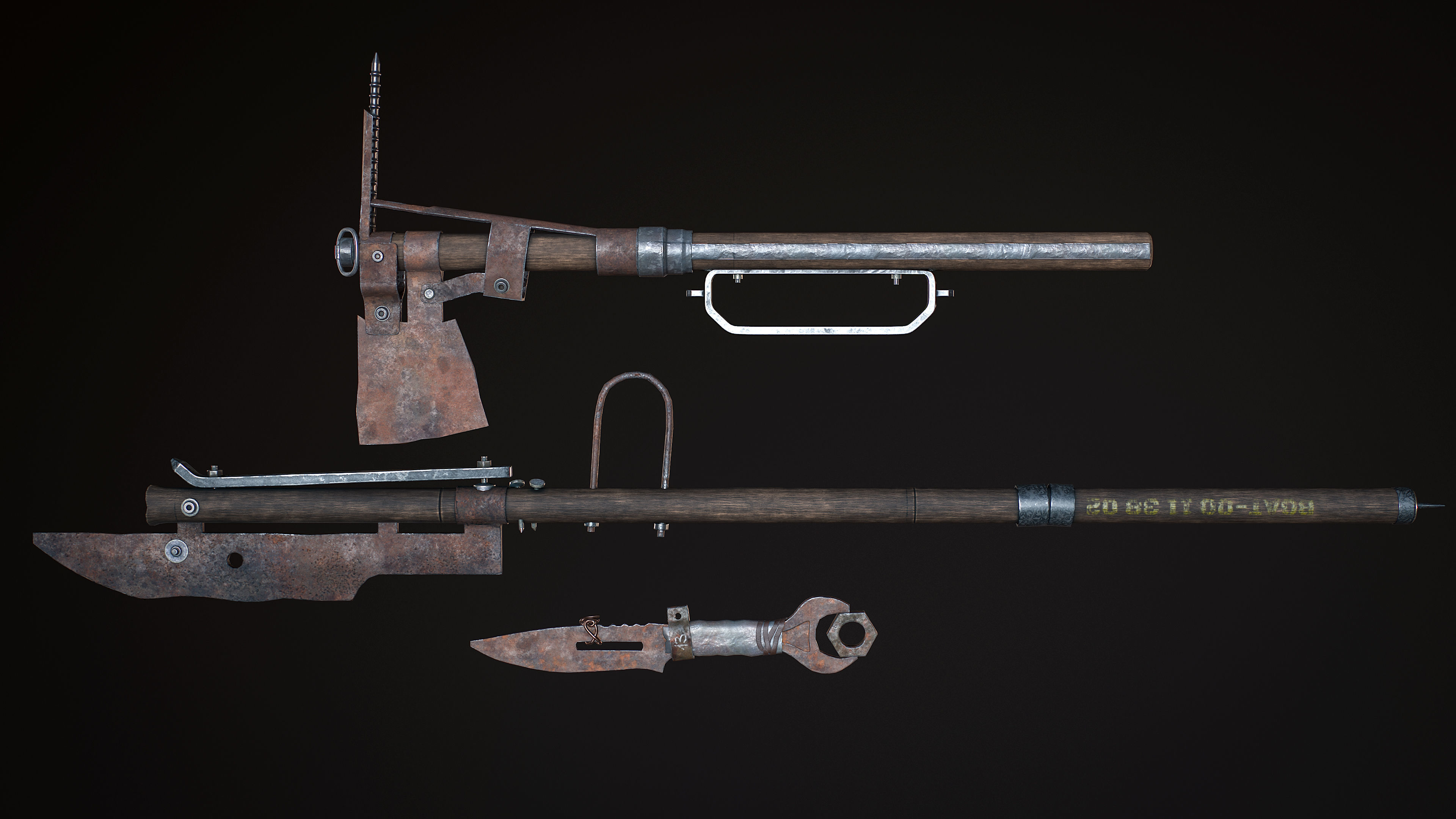 3D model Rusted weapon pack VR / AR / low-poly | CGTrader