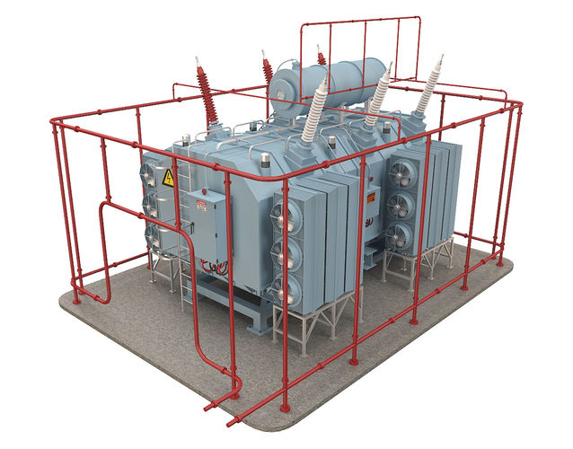 Electrical Transformer 5 3D model | CGTrader