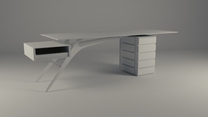 Modern desk 3D model | CGTrader
