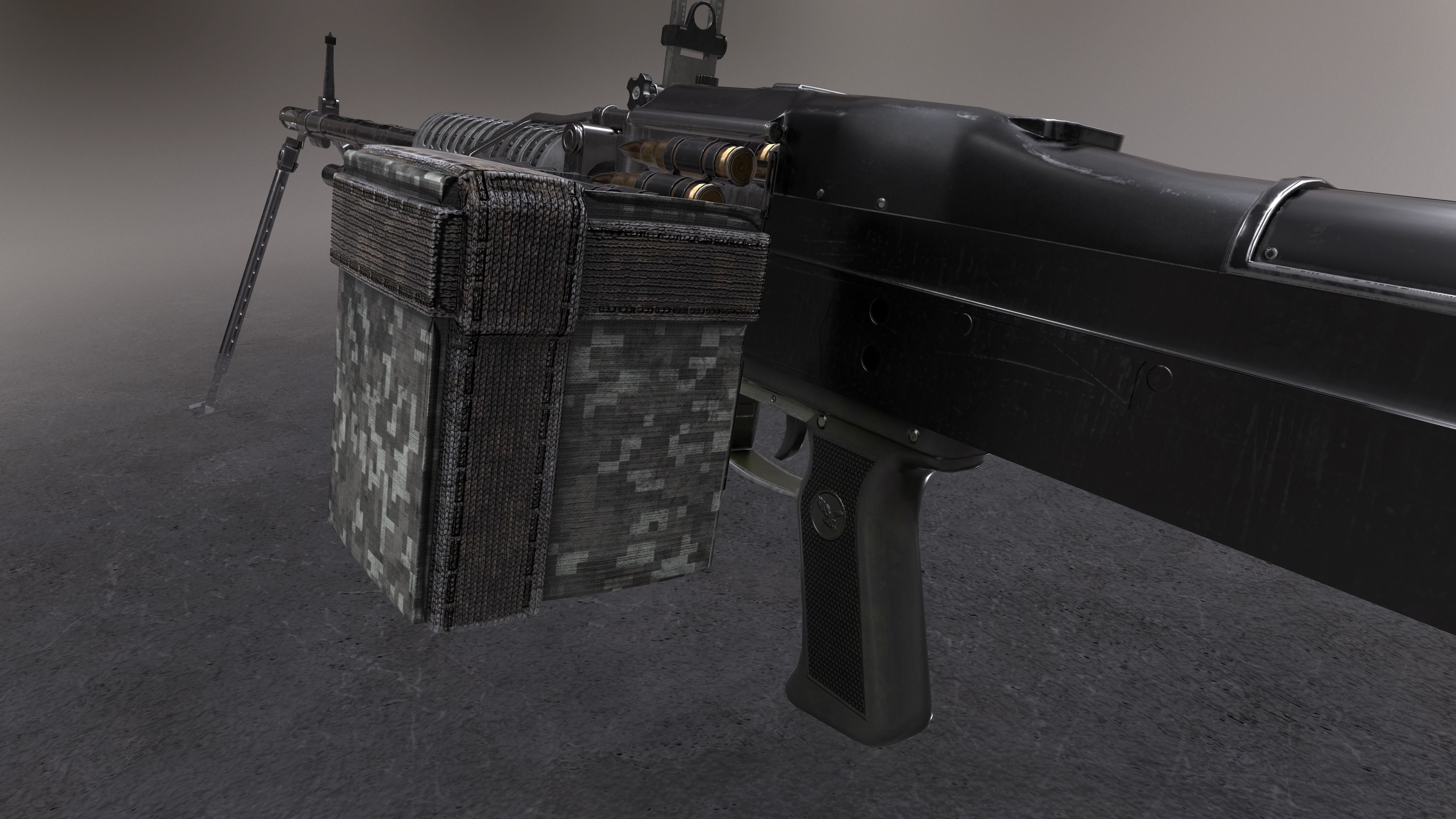 3D model M60 machine gun VR / AR / low-poly | CGTrader