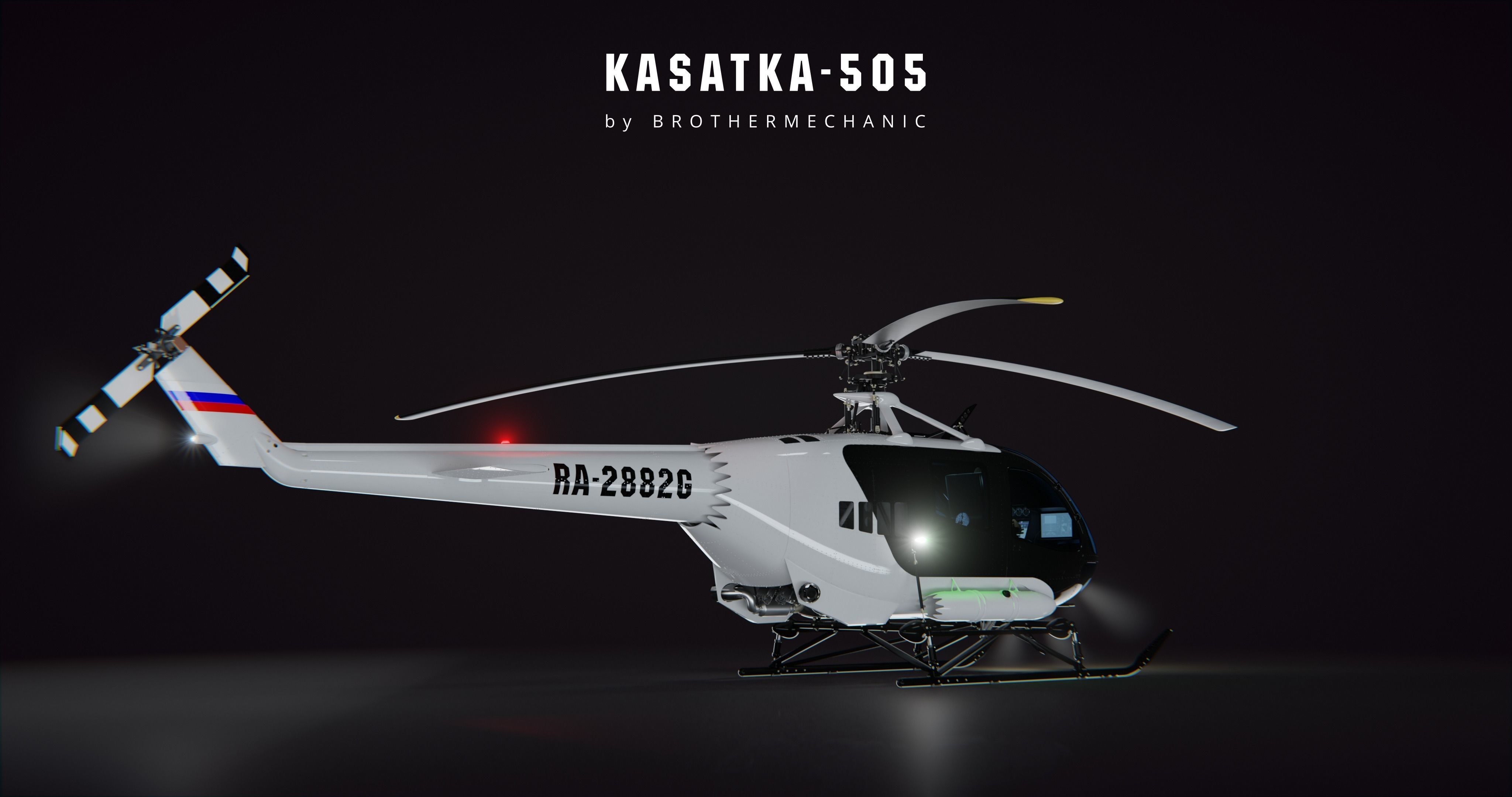 High quality and fully detailed Helicopter in 4 variations 3D model ...