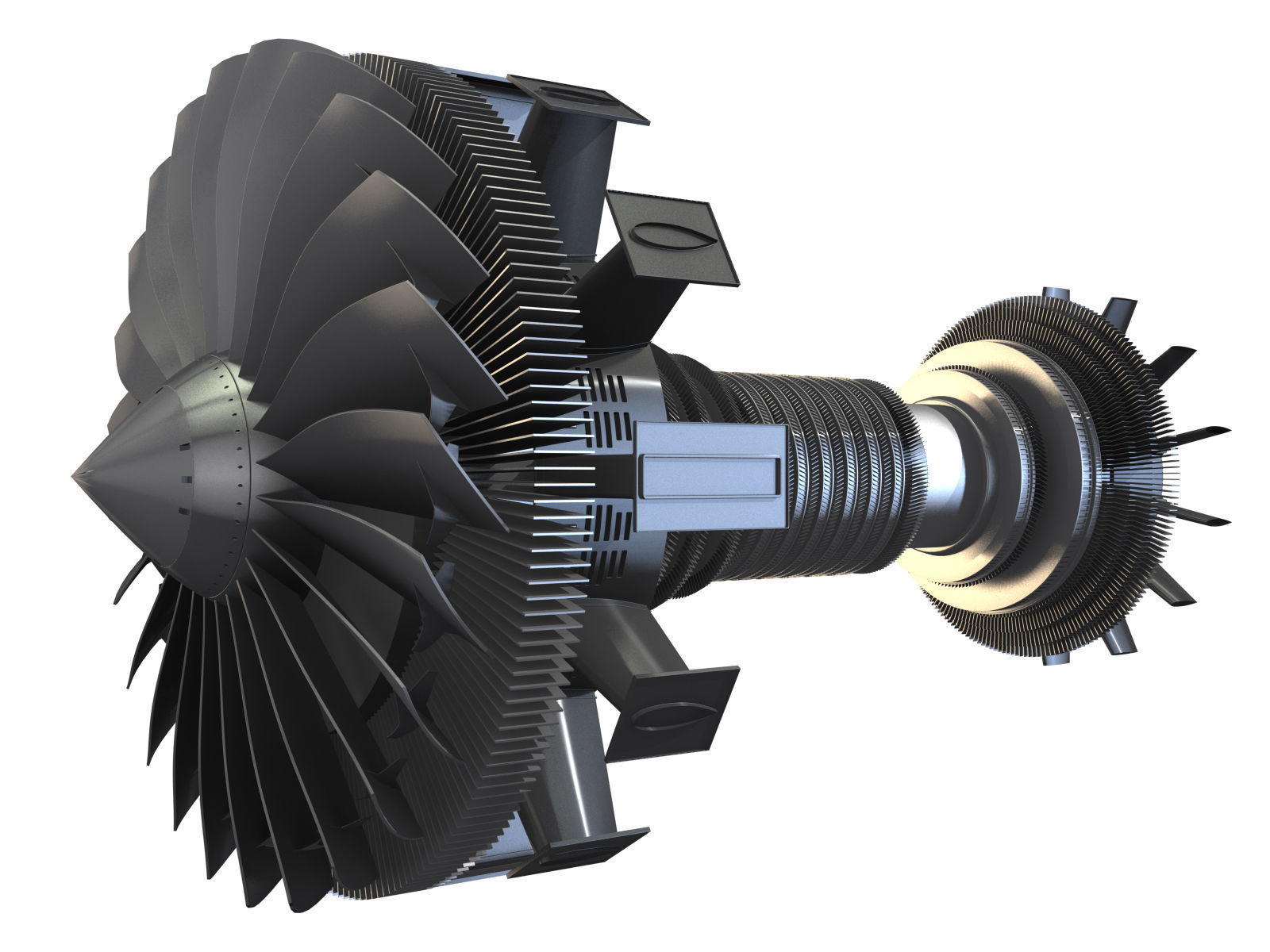 AIRCRAFT TURBOFAN ENGINE 3D model animated | CGTrader