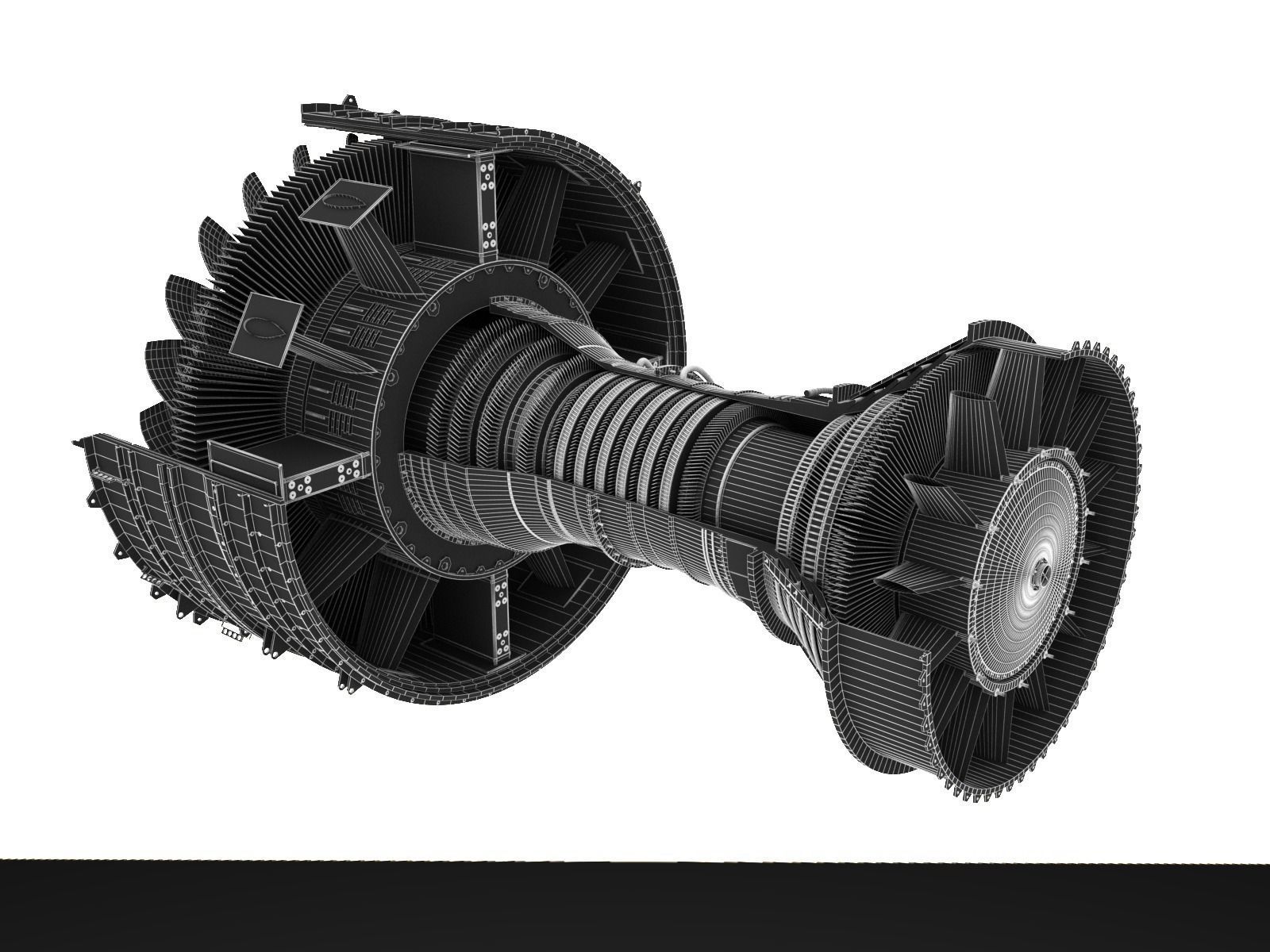 AIRCRAFT TURBOFAN ENGINE 3D model animated | CGTrader