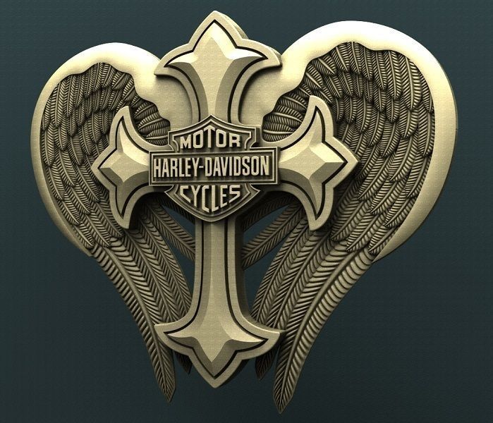 3d STL Model for CNC Router Harley Davidson Cross 3D model 3D printable ...