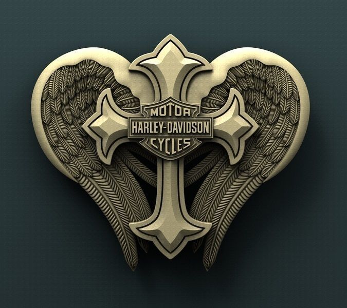 3d STL Model for CNC Router Harley Davidson Cross 3D model 3D printable ...